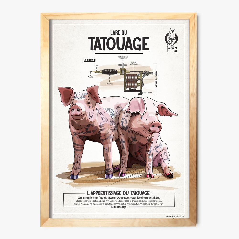 Affiche cabinet de curiosités Lard du tatouage - Poster vintage